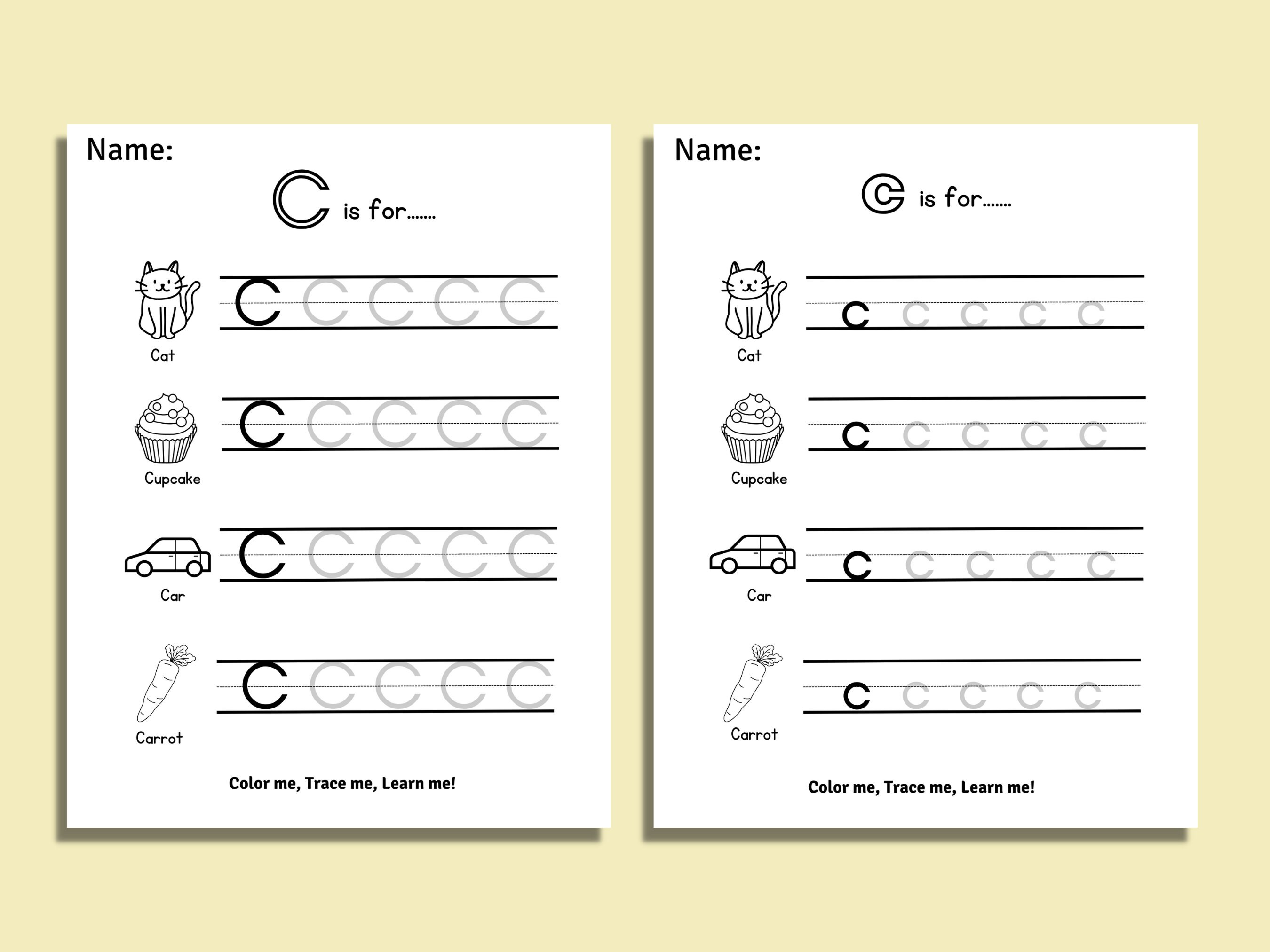 Printable Alphabet Worksheet for Preschool and Kindergarten. Color ...