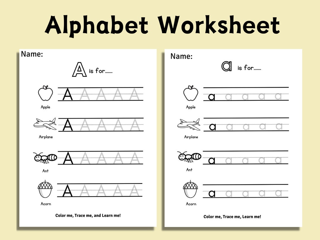 Printable Alphabet Worksheet for Preschool and Kindergarten. Color ...