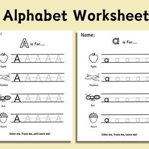 Printable Alphabet Worksheet for Preschool and Kindergarten. Color ...