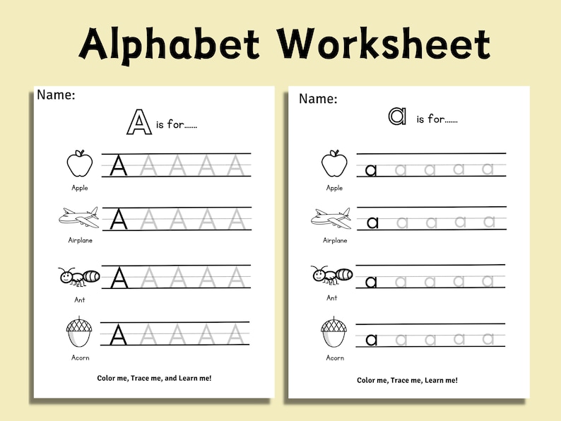 Printable Alphabet Worksheet for Preschool and Kindergarten. Color ...