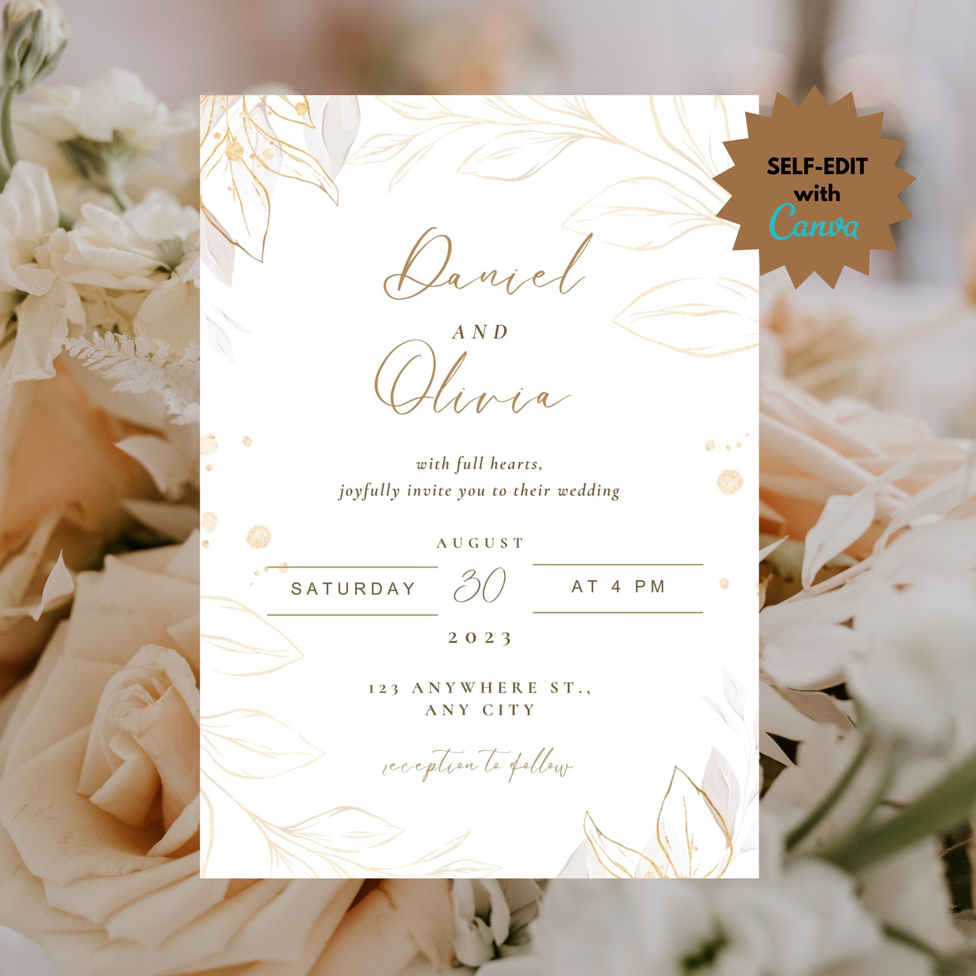 Digital Elegant Wedding Invitation Card | Editable | Downloadable ...