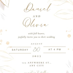 Digital Elegant Wedding Invitation Card Editable Downloadable Template ...