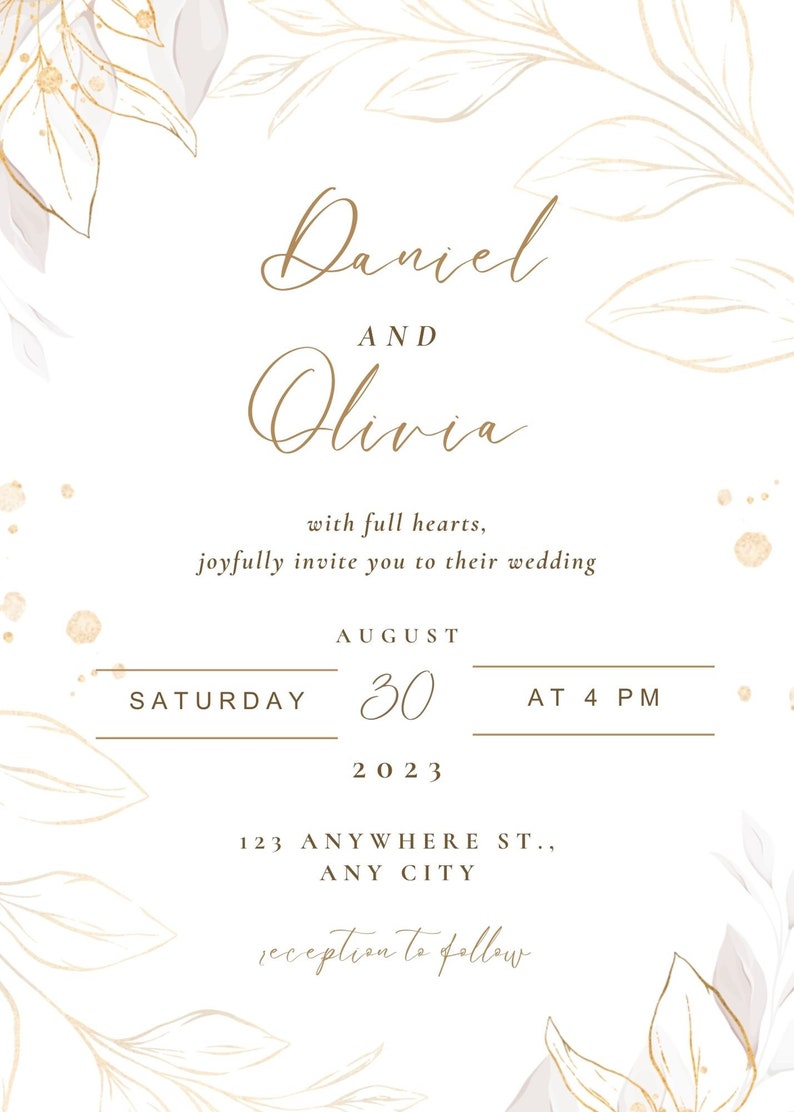 Digital Elegant Wedding Invitation Card | Editable | Downloadable ...