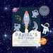 Blue Illustrated Space Galaxy Stars Astro Birthday Boy Digital ...