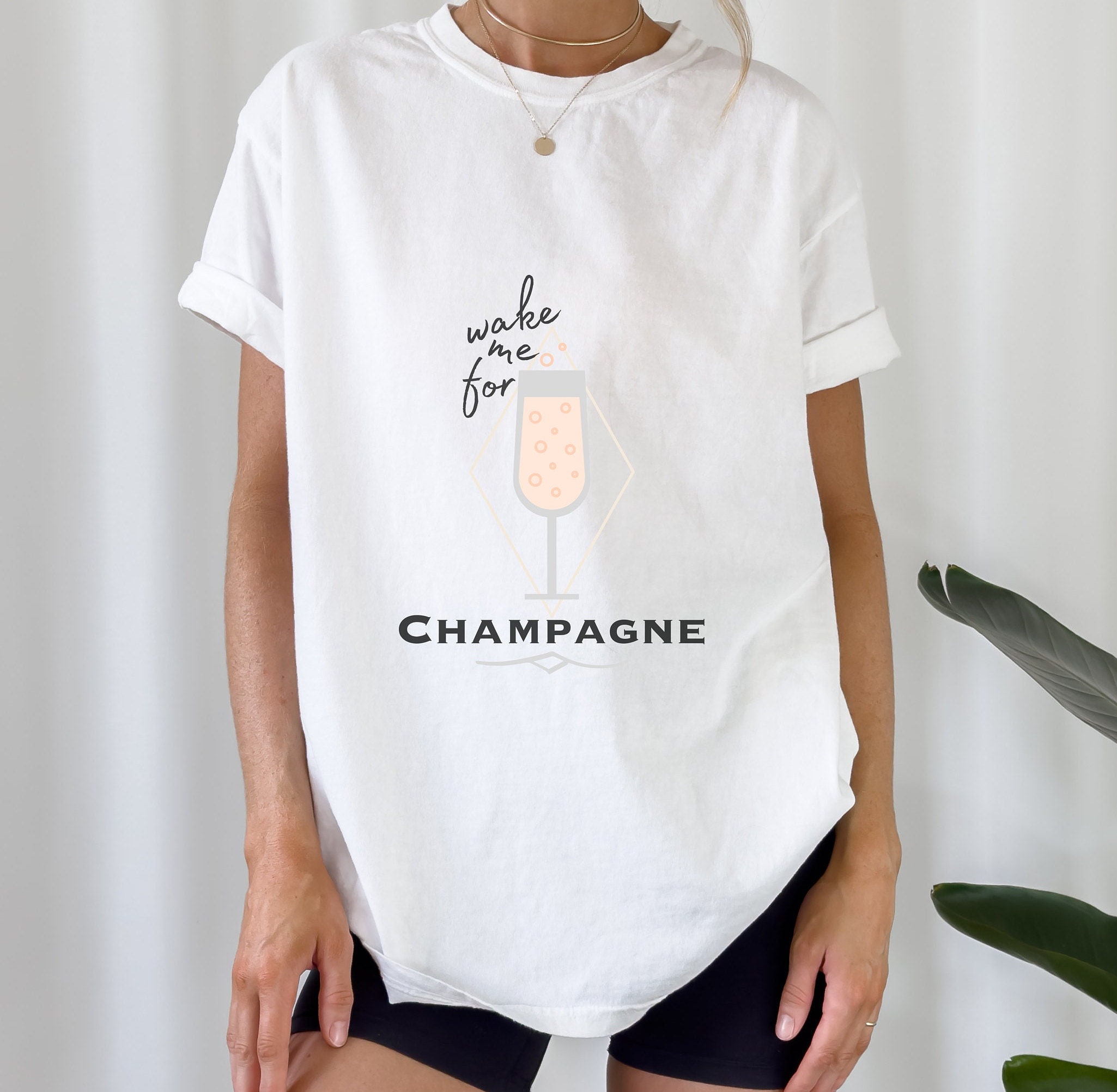 Champagne Shirt Wake Me for Champagne Tshirt New Years Eve Tee Bachelorette Bubbles & Brunch T ...