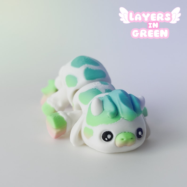 Cute Flexi Cow .STL File, Articulated 3D Print-in-place (digital ...