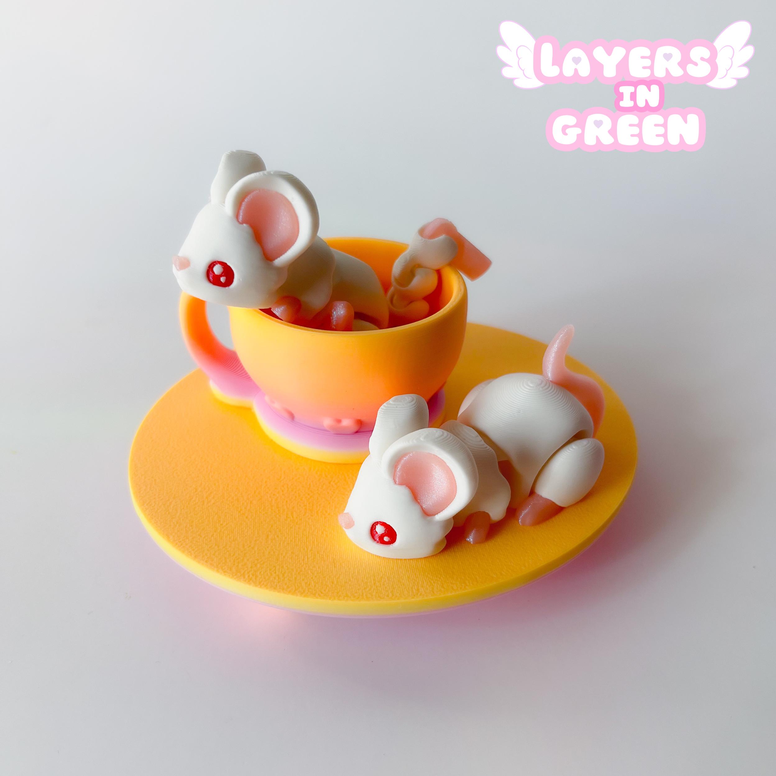 3D Printing STL File: Mice and Tea Set, Flexi Pet (digital Download) - Etsy