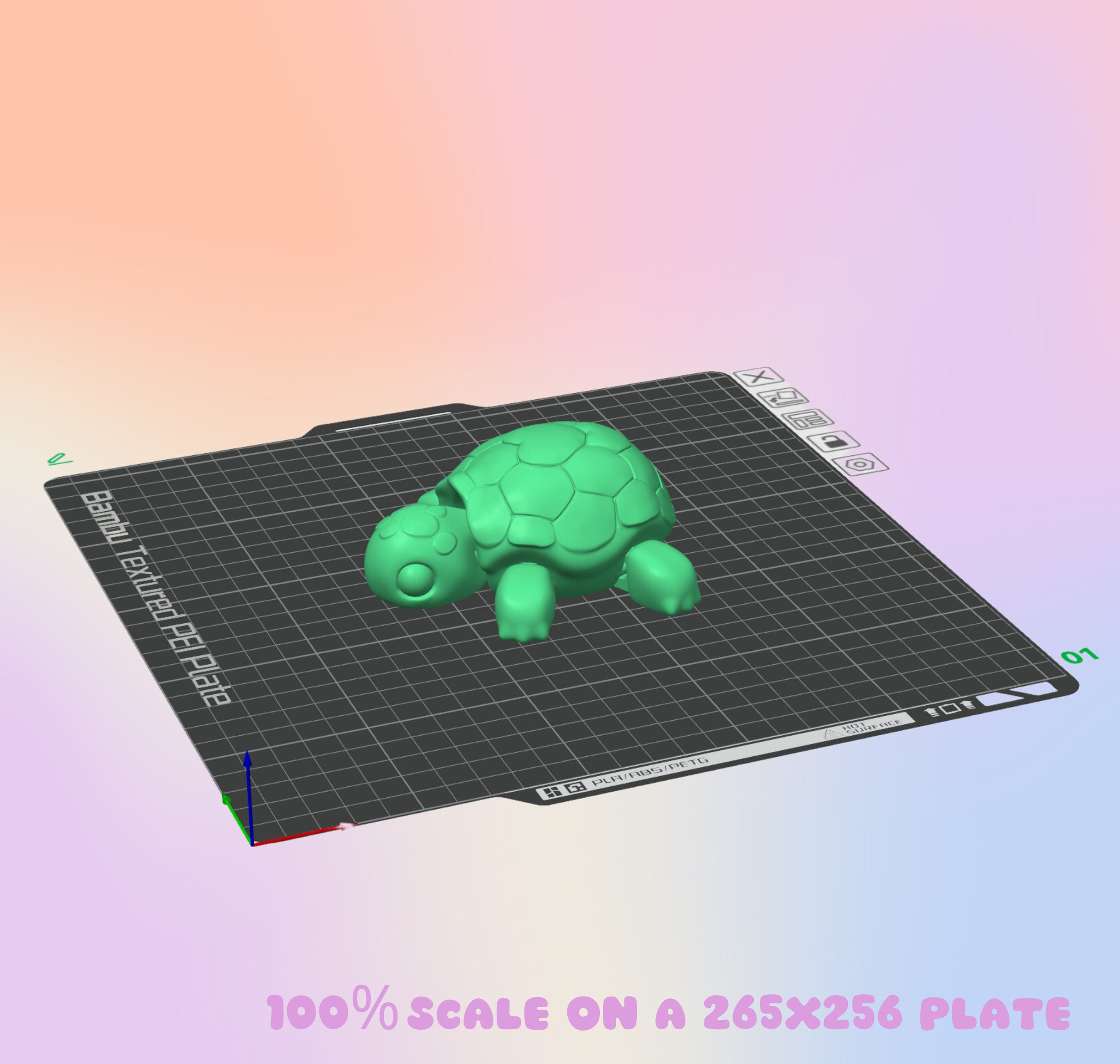 Turtle, .STL File for 3d Printing, Art Toy, Cute Pet Flexi, Print-in ...