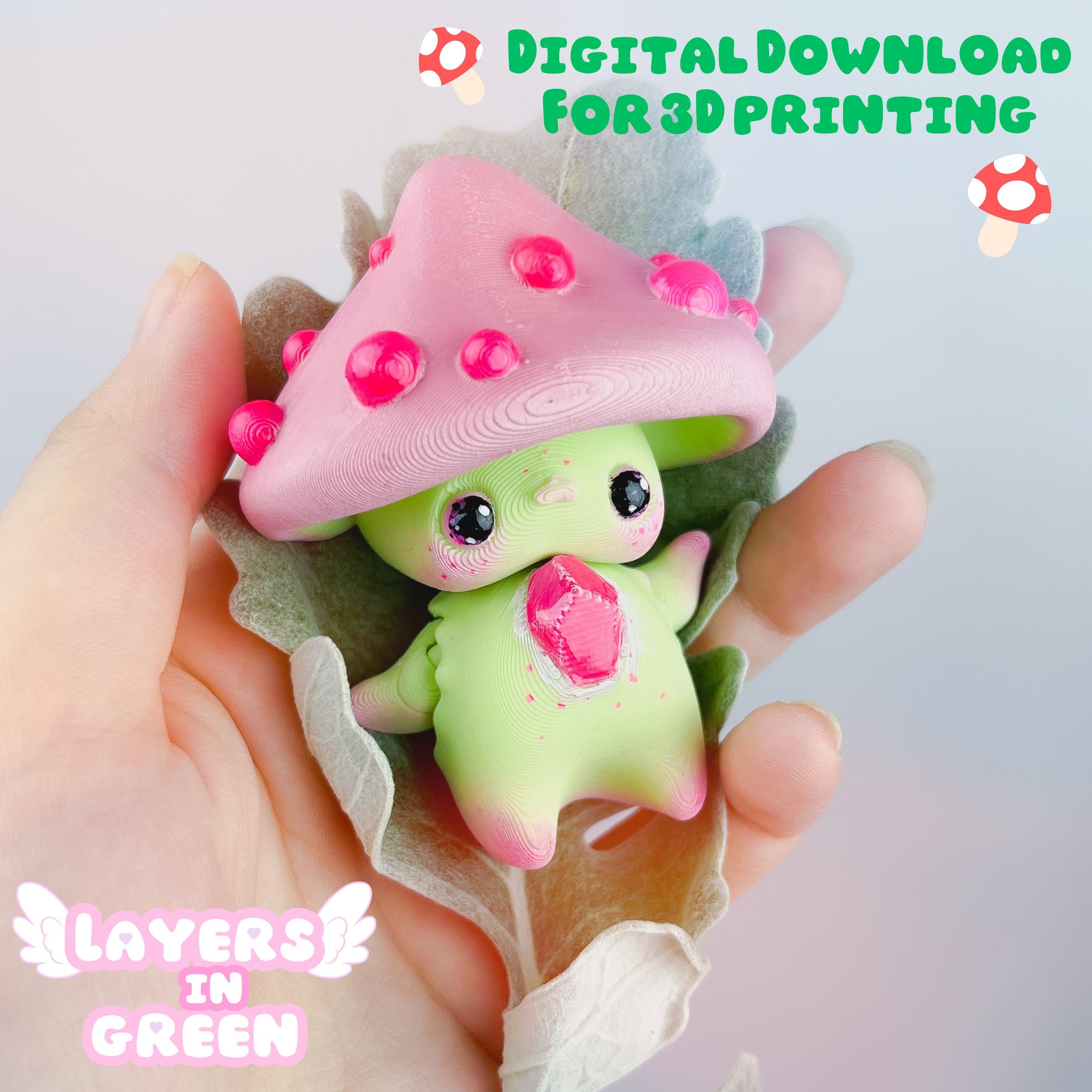Mushroom Pixie, Fidget, Keychain, .STL File for 3d Printing, Chibi - Etsy