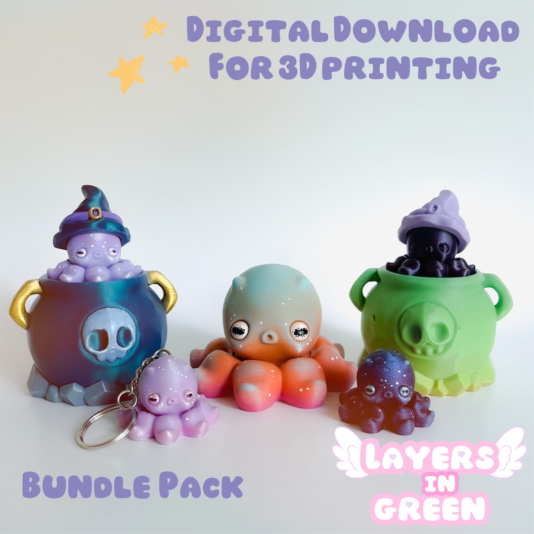 Octopus, Fidget Spinner, STL for 3d Printing, STL Bundle, Keychain ...