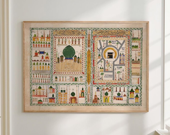 Alhambra Tile Print Andalusian Islamic Mural Wall Art Muslim ...