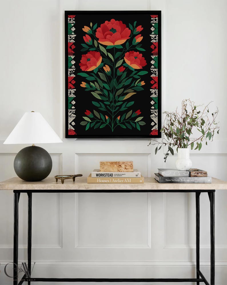Palestine Inspired Floral Art Print Islamic Wall Art Muslim Poster ...