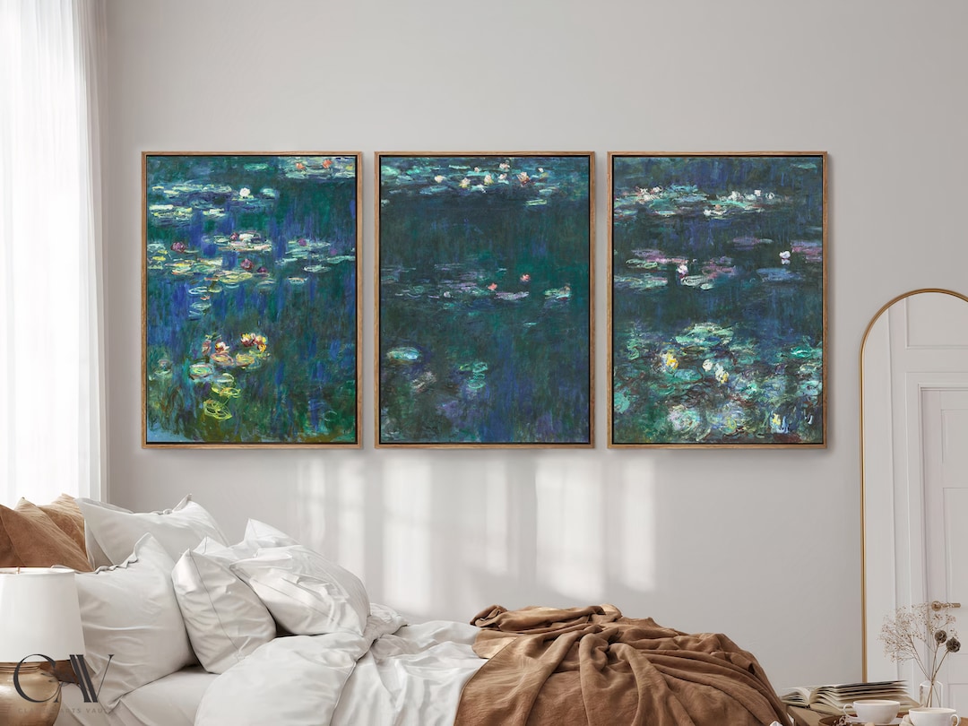 Claude Monet Water Lilies Vintage Spring Landscape Rustic Country ...