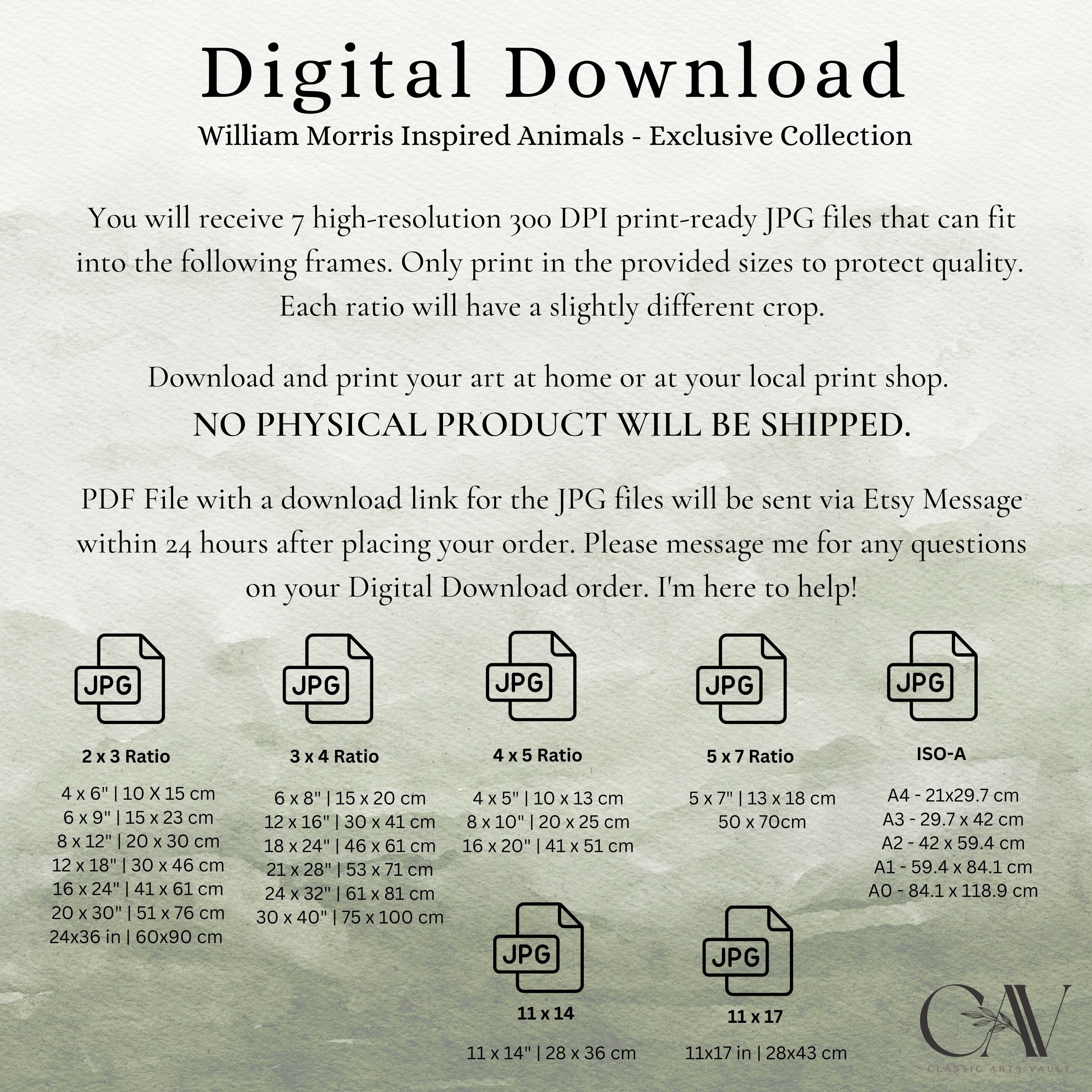 William Morris Inspired Fox Art Print Fox Print Fox Poster - Etsy