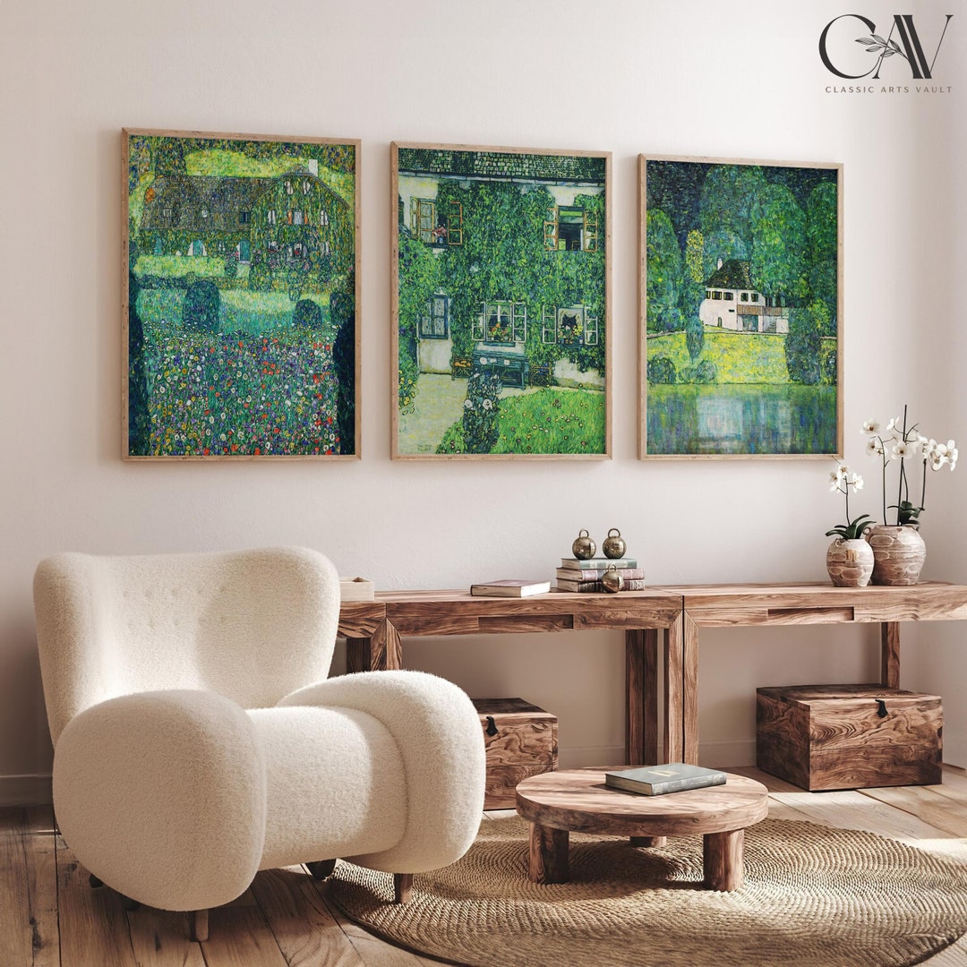 Gustav Klimt Summer Garden, Vintage Nature Landscape, Oil Painting ...