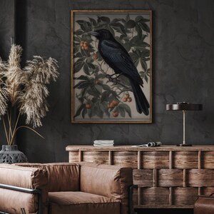 Raven Vintage Crow Print, Moody Wall Art Eclectic Vintage, Goblincore ...