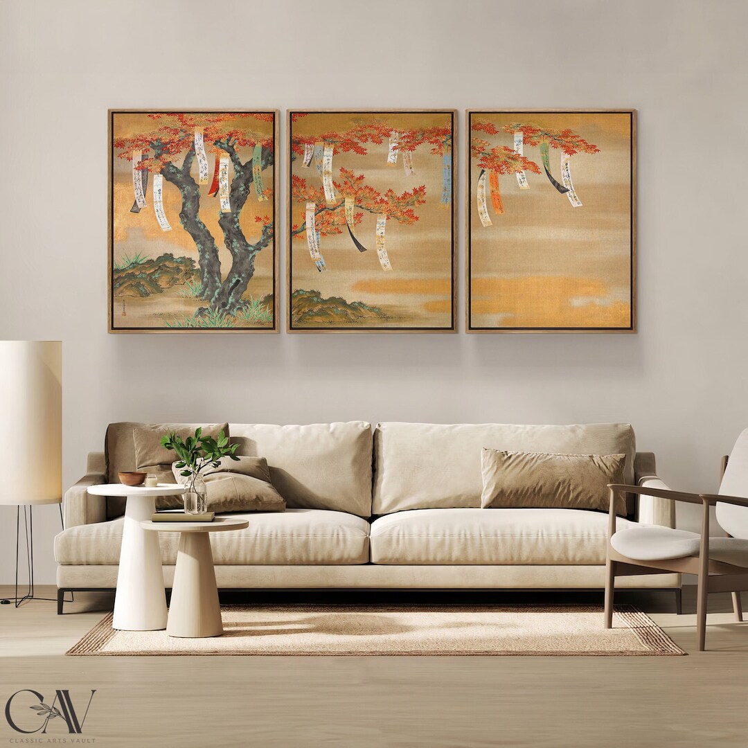 Japanese Autumn Maple Tree Art Print Vintage Poster Tosa Mitsuoki Asian ...