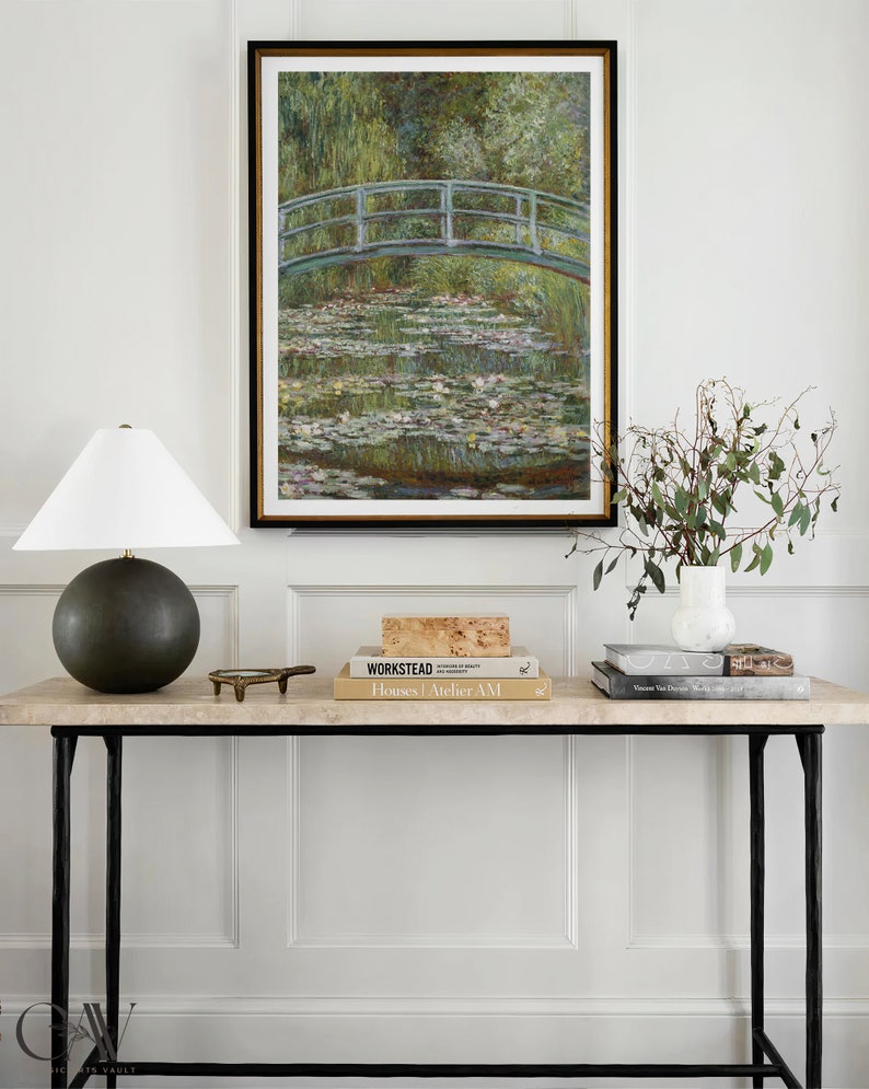 Claude Monet Water Lily Pond Vintage Landscape Rustic Country Painting ...