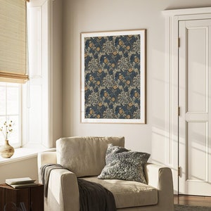 Seaweed - Ink,woad, William Morris Print, Exhibition Poster, Textile ...