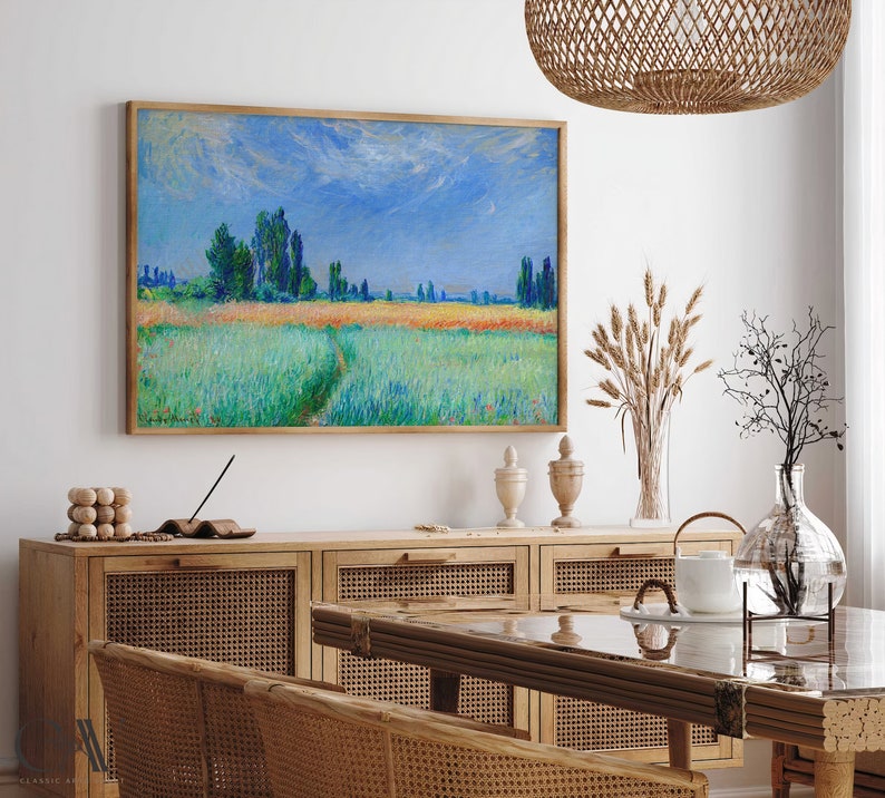 Claude Monet Wheat Field Summer Vintage Landscape Rustic Country ...