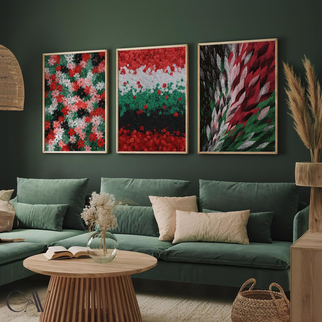 Palestine Inspired Floral Print Islamic Muslim Poster Arabic Decor Eid ...