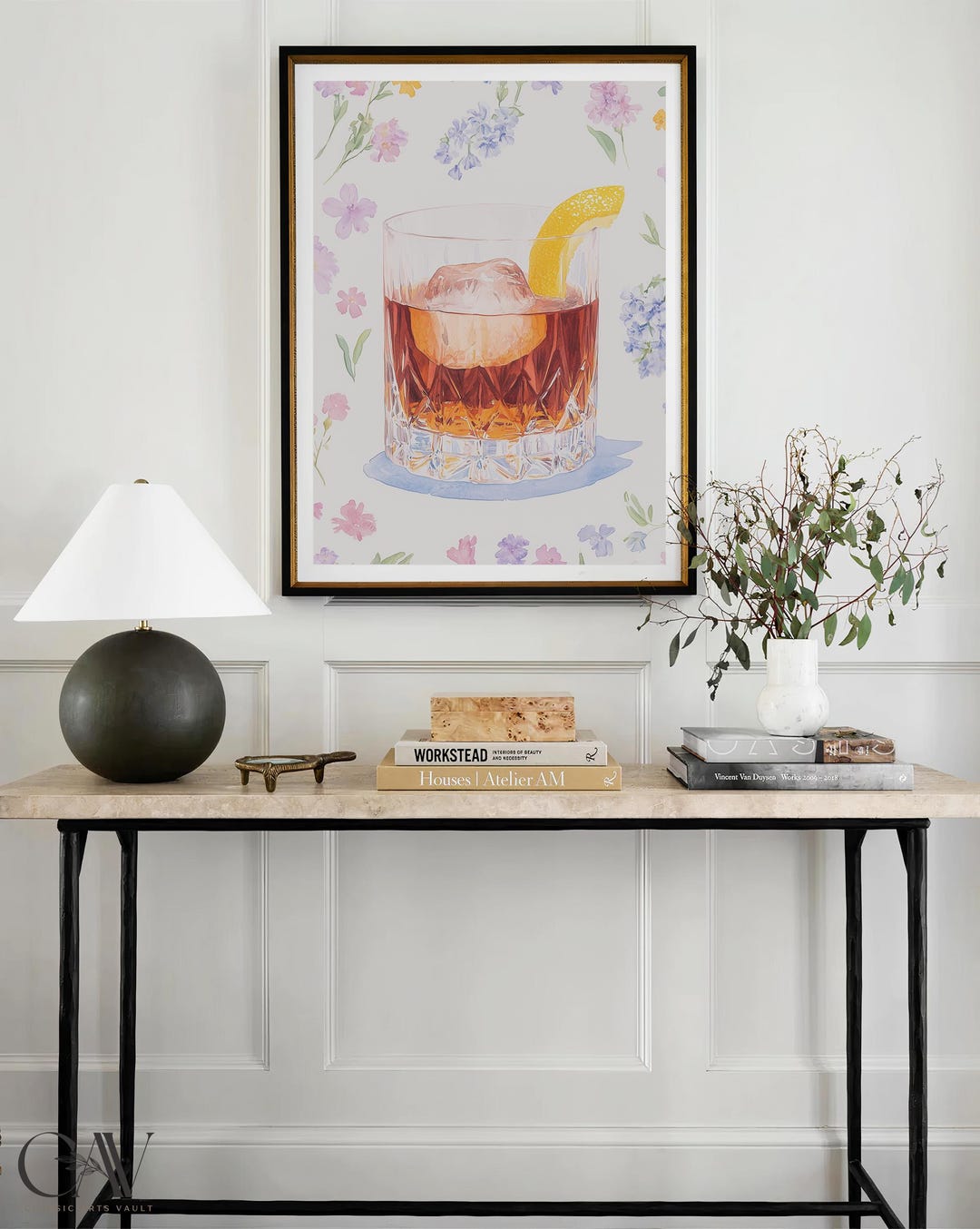 Sazerac Cocktail Poster Bar Cart Print Kitchen Decor Retro Art Food ...
