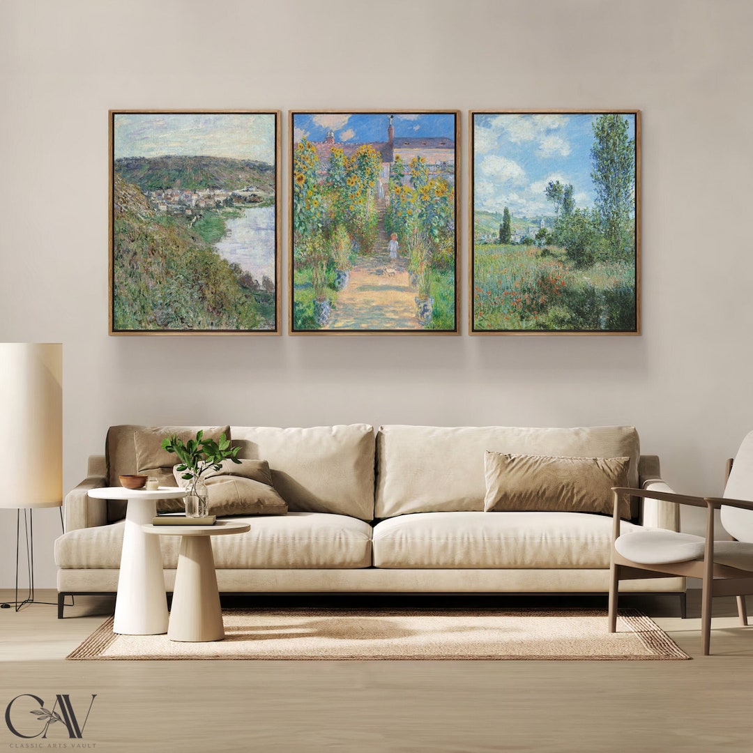 Claude Monet Summer Garden Vintage Spring Landscape Rustic Country ...