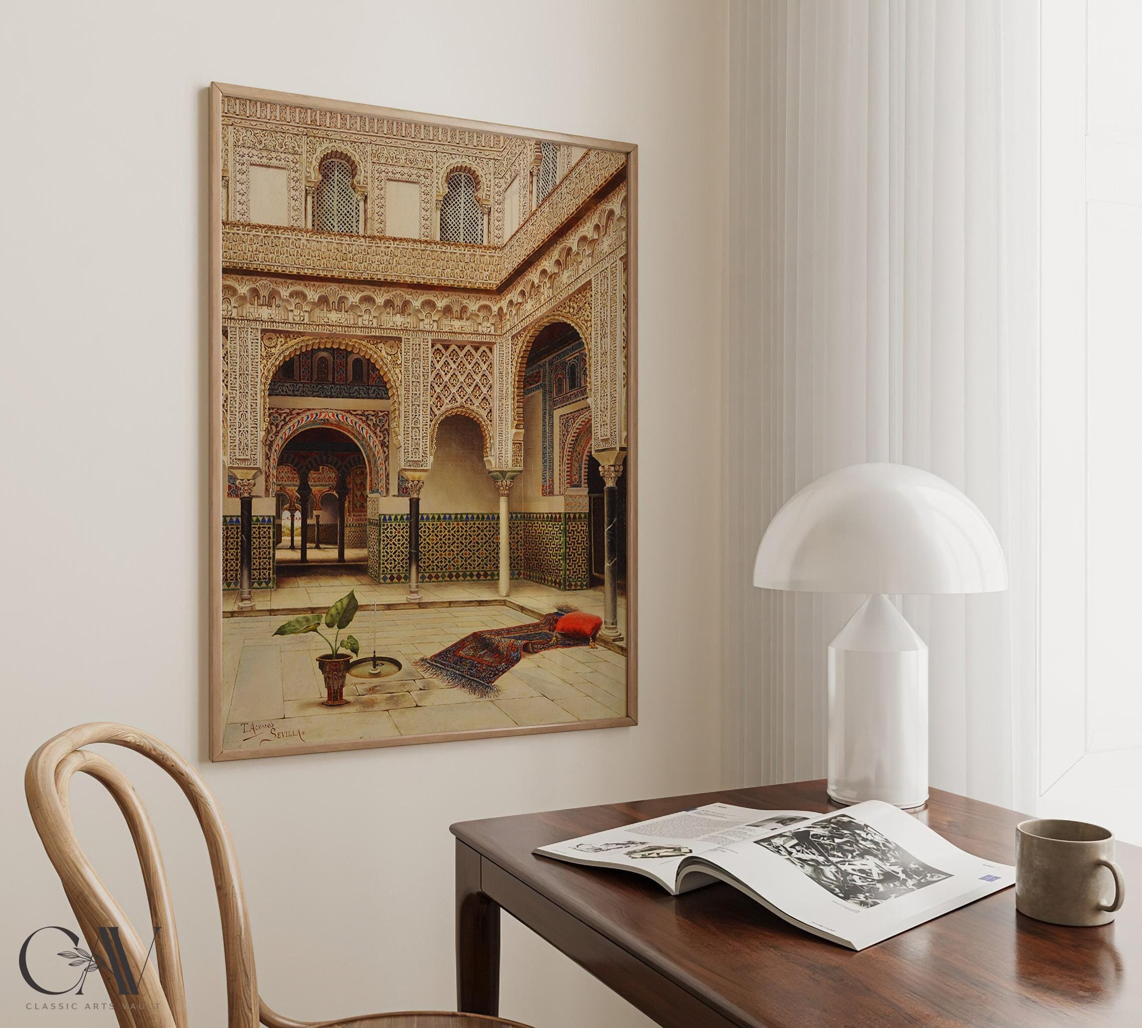 Alhambra Courtyard Spain Andalusian Islamic Wall Art Muslim ...