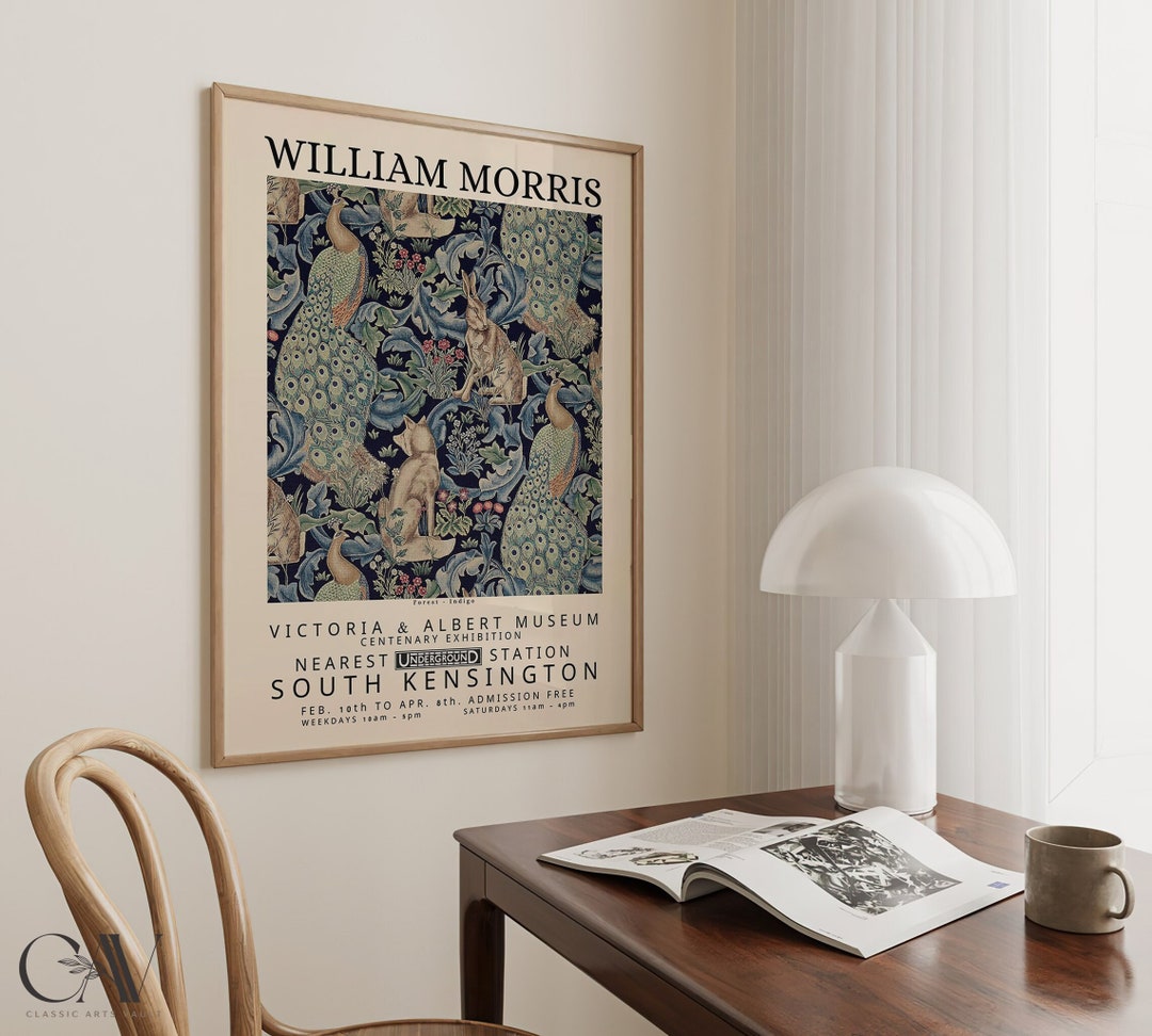 Forest Indigo, William Morris Print, Exhibition Poster, Textile Wall ...