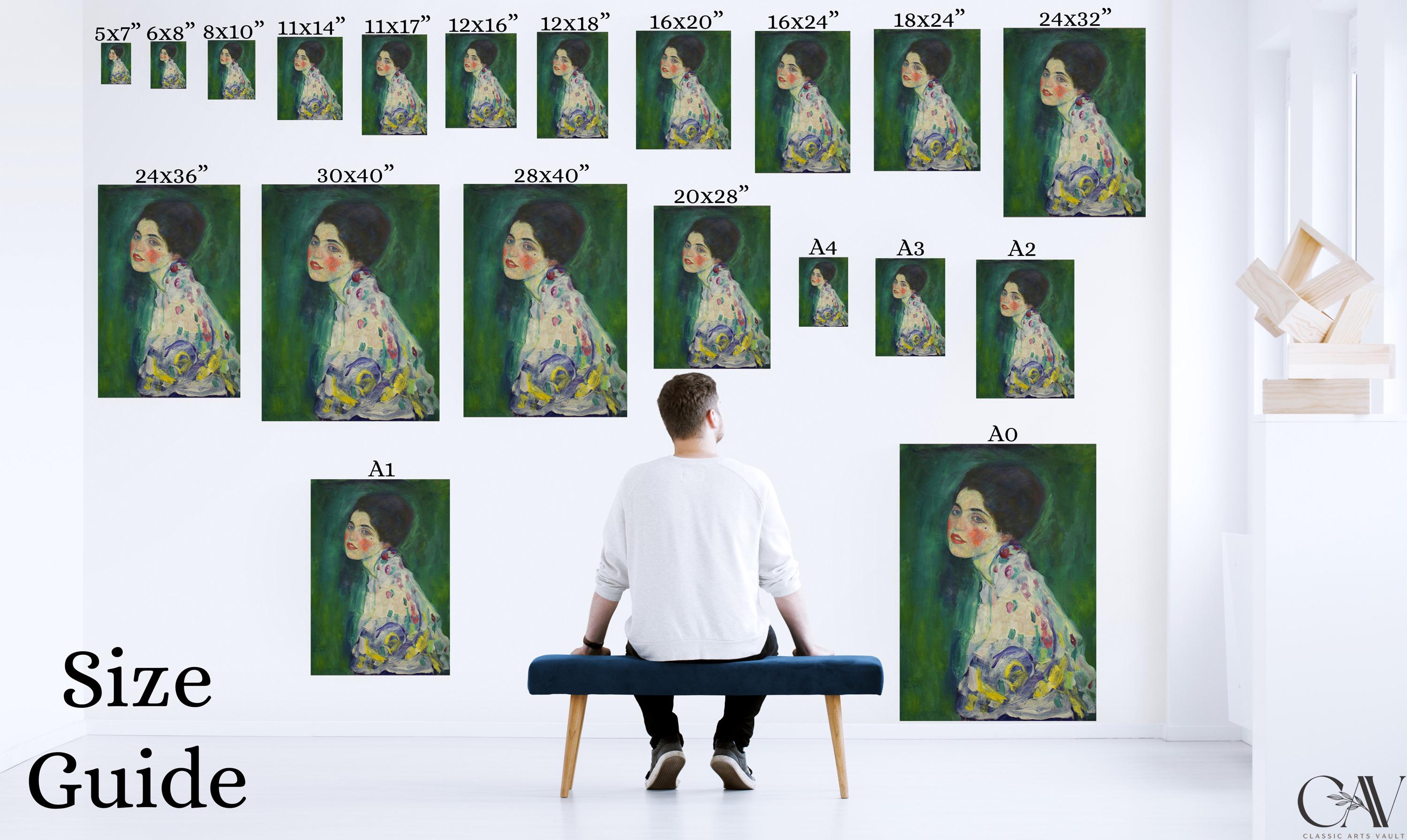 Gustav Klimt Moody Lady Portrait, Moody Wall Art Eclectic Vintage ...