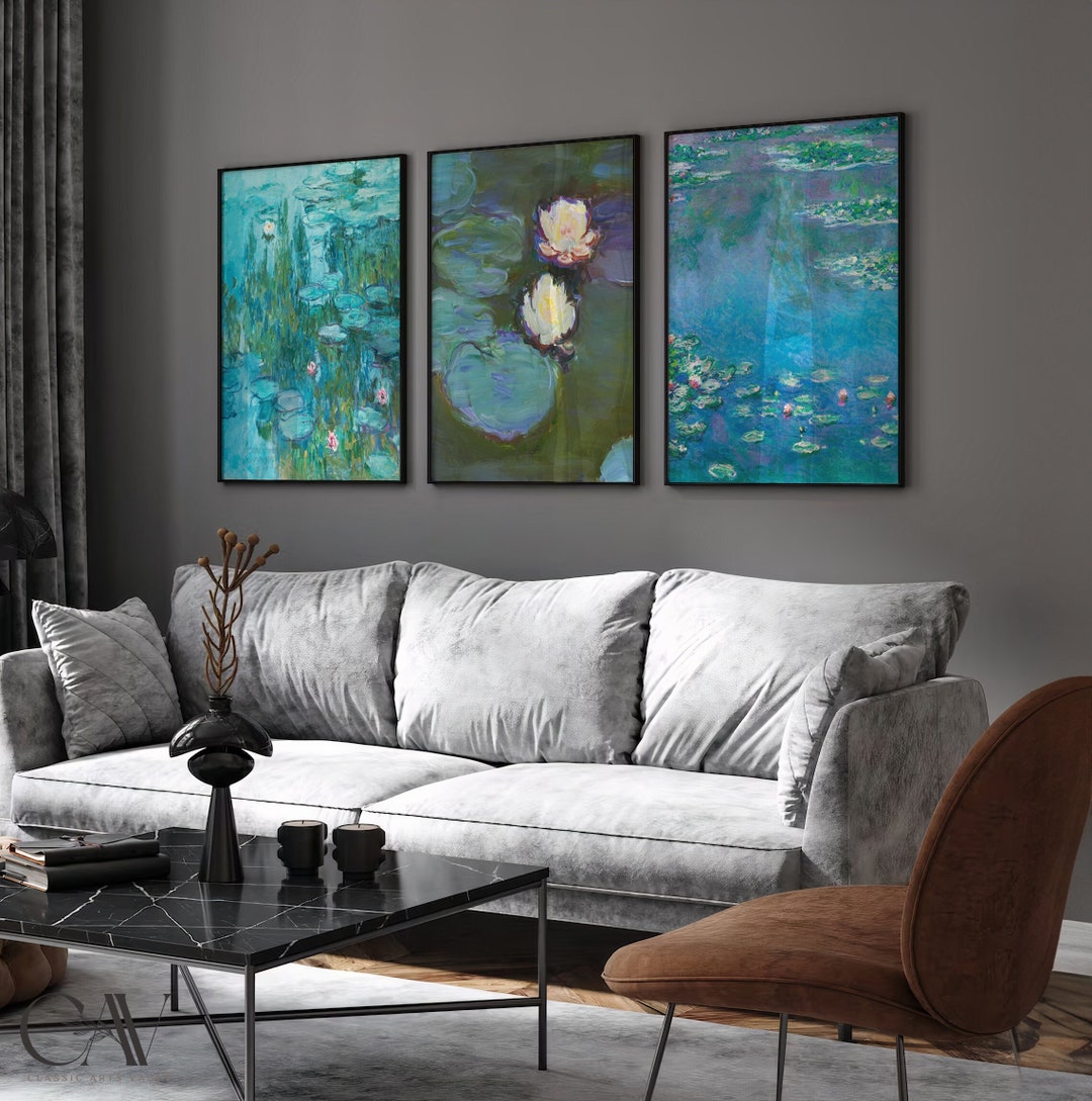 Claude Monet Water Lilies Vintage Summer Landscape Rustic Country ...