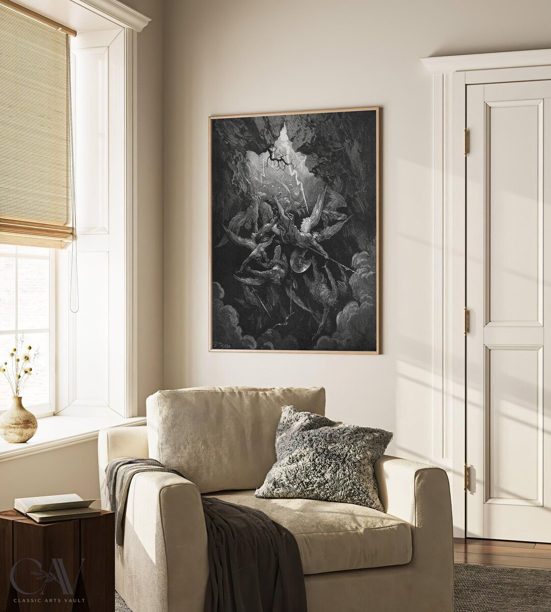 Fallen Angels Mouth of Hell Inferno Gothic Wall Art Vintage Decor ...