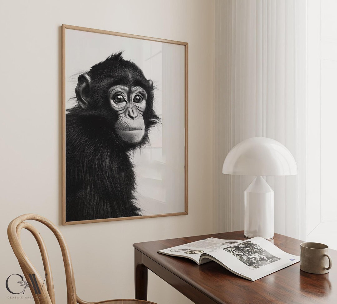 Monkey Fashion Magazine Inspired Poster Animal Portrait Photography ...