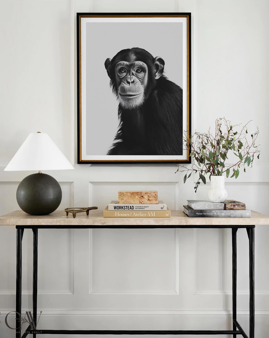 Chimp Monkey Fashion Magazine Inspired Poster Animal Portrait ...