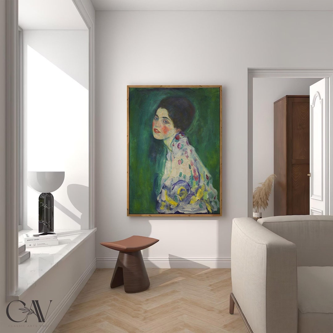 Gustav Klimt Moody Lady Portrait, Moody Wall Art Eclectic Vintage ...