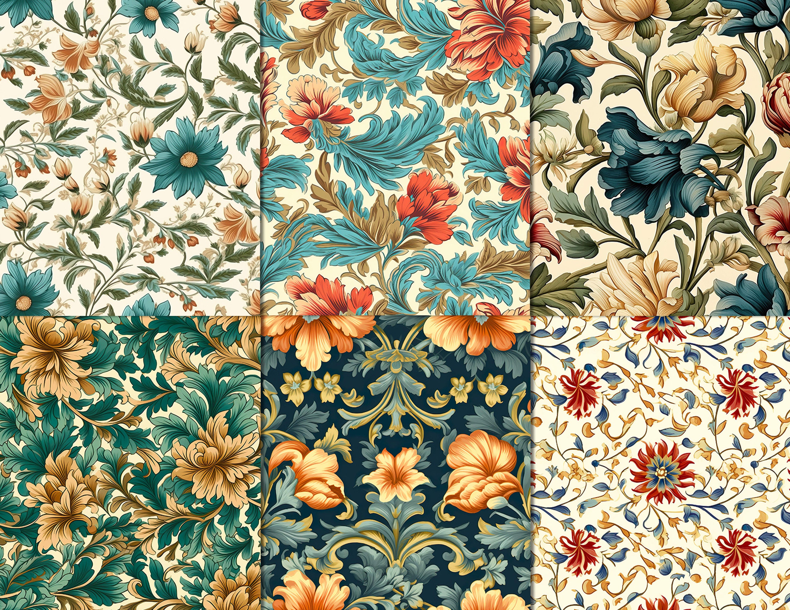 20 Sheet Printable Florentine Digital Paper Decoupage, Collage Paper ...