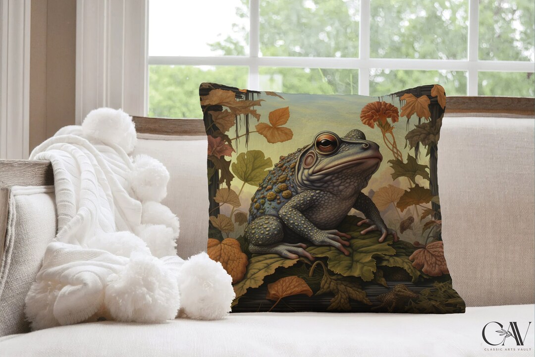 Frog Pillow William Morris Inspired Autumn Fall Accent Pillow Throw ...