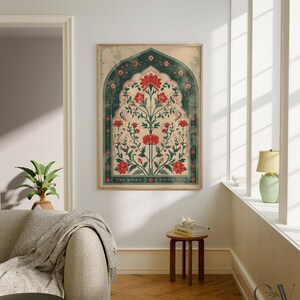 Palestine Floral Arch Art Print, Islamic Wall Art Muslim Architecture ...