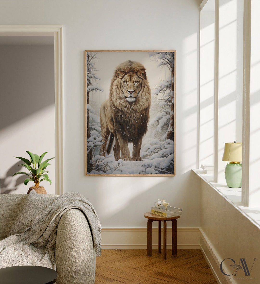 William Morris Inspired Lion Winter Art Prints Nature Poster Woodland ...