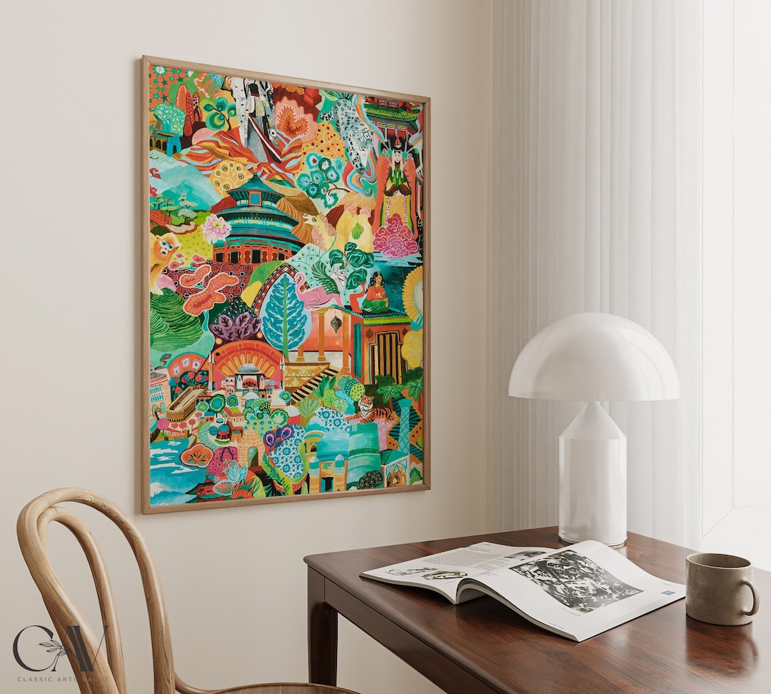 Chinoiserie Art Print Journey of Discovery Chinese Art Decor Asian Botanical Art Floral, Classic ...