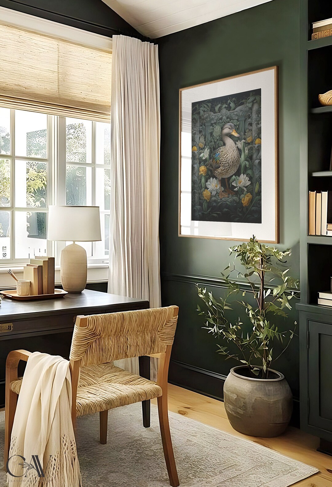 William Morris Inspired Mallard Duck Art Print Poster, Nature Prints ...