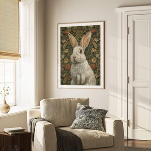 William Morris Inspired Rabbit Art Print Animal Bunny Decor, Year of ...