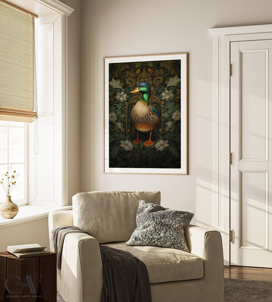 William Morris Inspired Mallard Duck Art Print Poster, Nature Prints ...