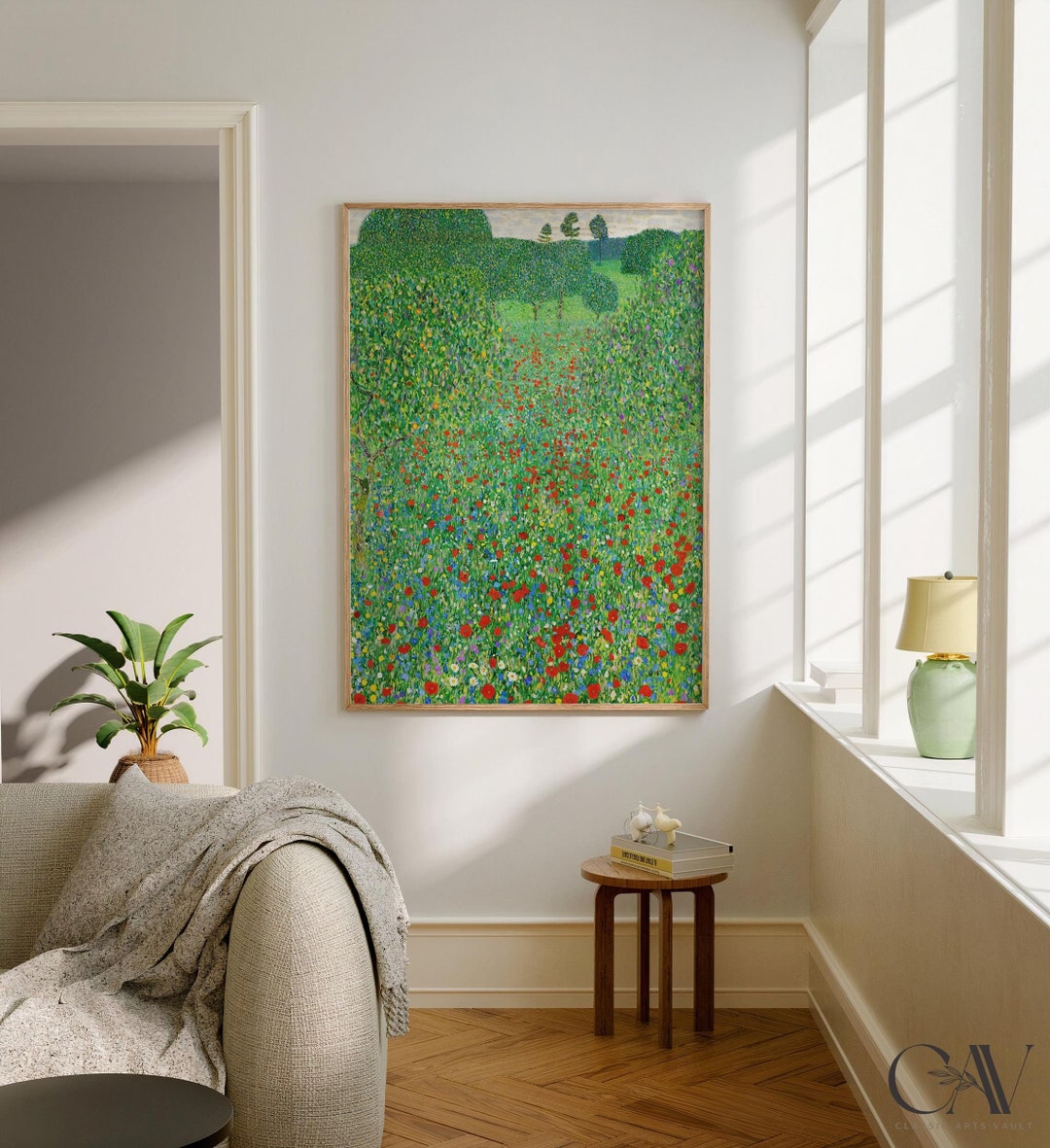 Gustav Klimt Print Poppies Garden Spring Vintage Landscape Rustic ...