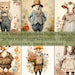 26 Sheet Printable Primitive Farm Animals Ephemera Digital Paper ...
