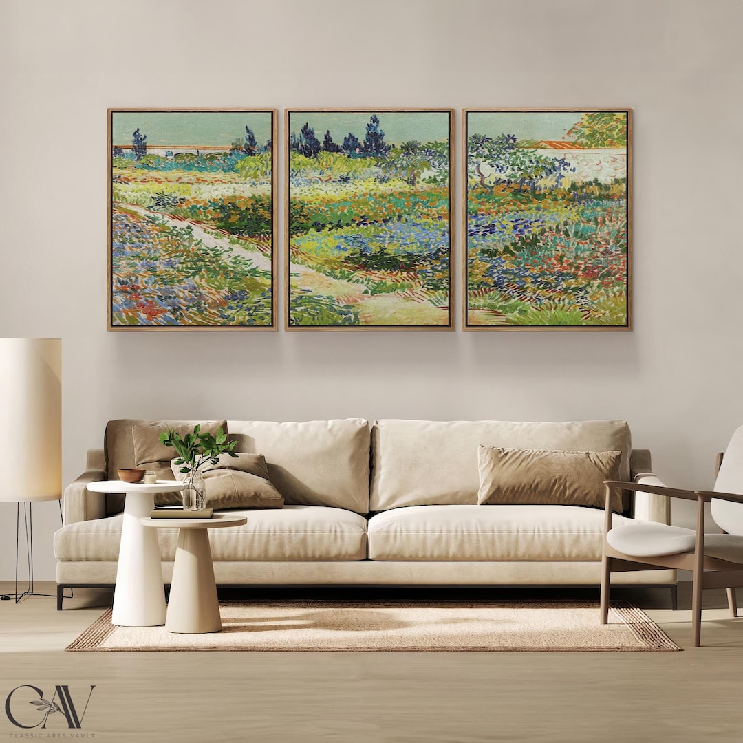 Van Gogh Print Garden in Arles Poster, Vintage Nature Landscape, Oil ...