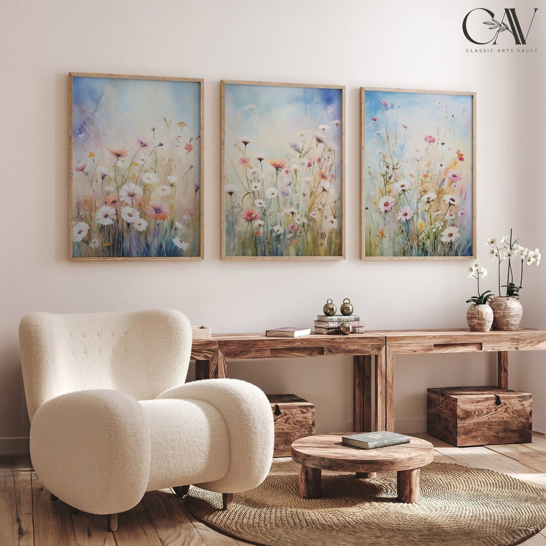 Wildflowers Summer Meadow, Wild Flower Art, Watercolor Floral Framed ...