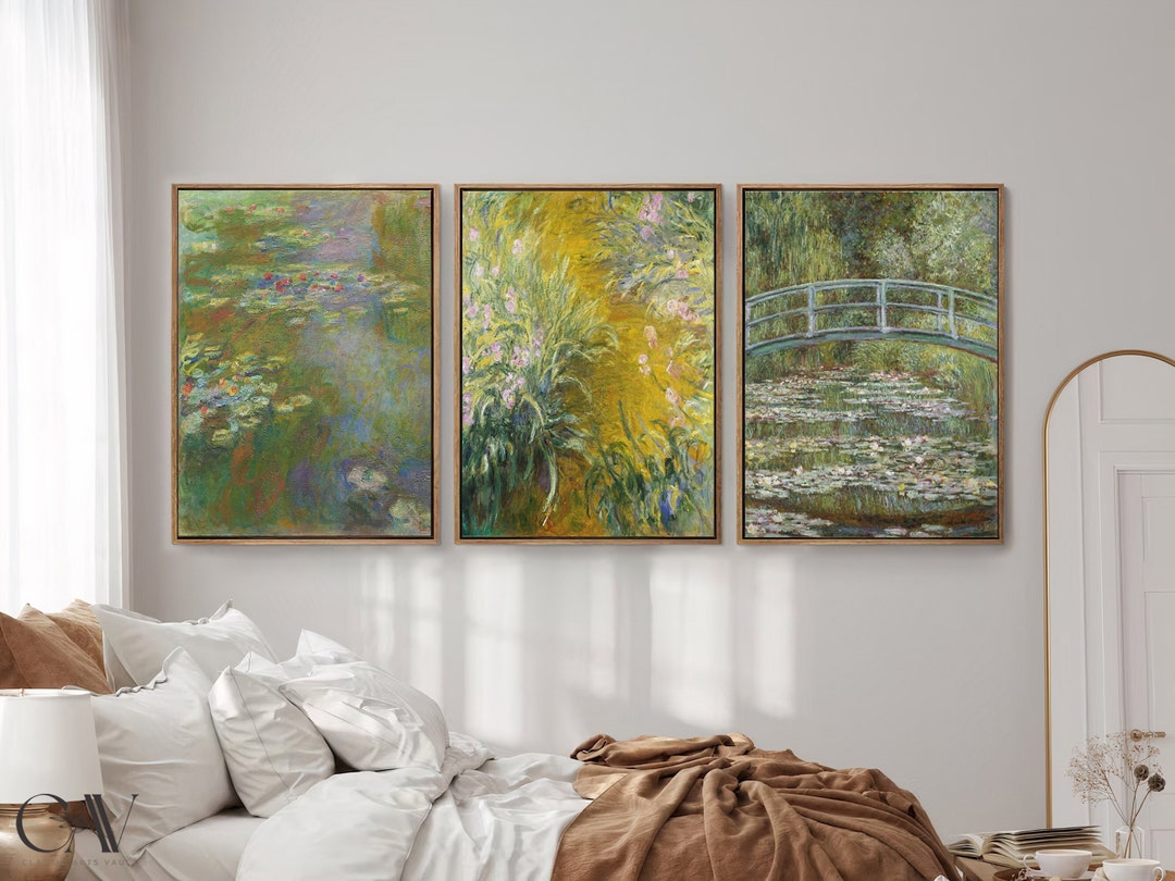 Claude Monet Summer Pond Vintage Spring Landscape Rustic Country ...