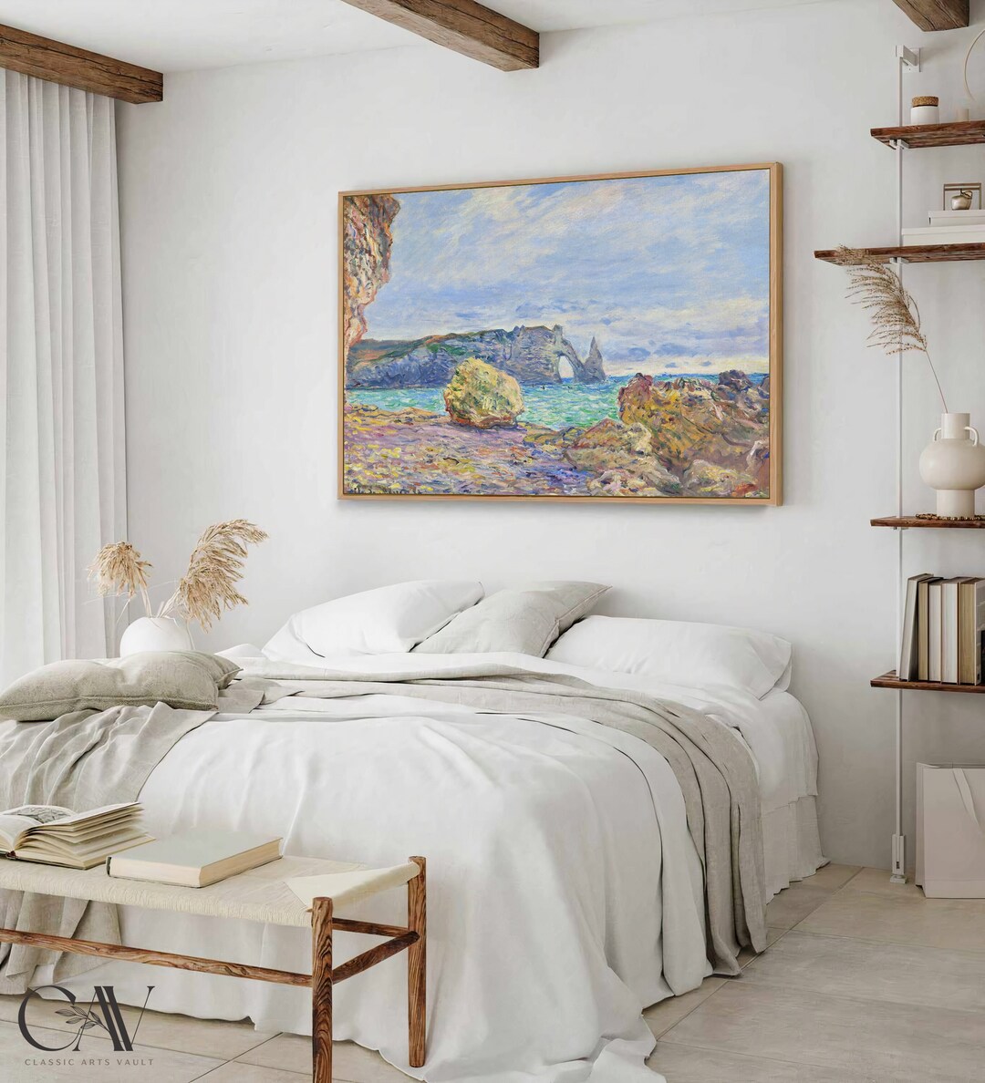 Claude Monet Cliff Beach Vintage Summer Landscape Rustic Country ...