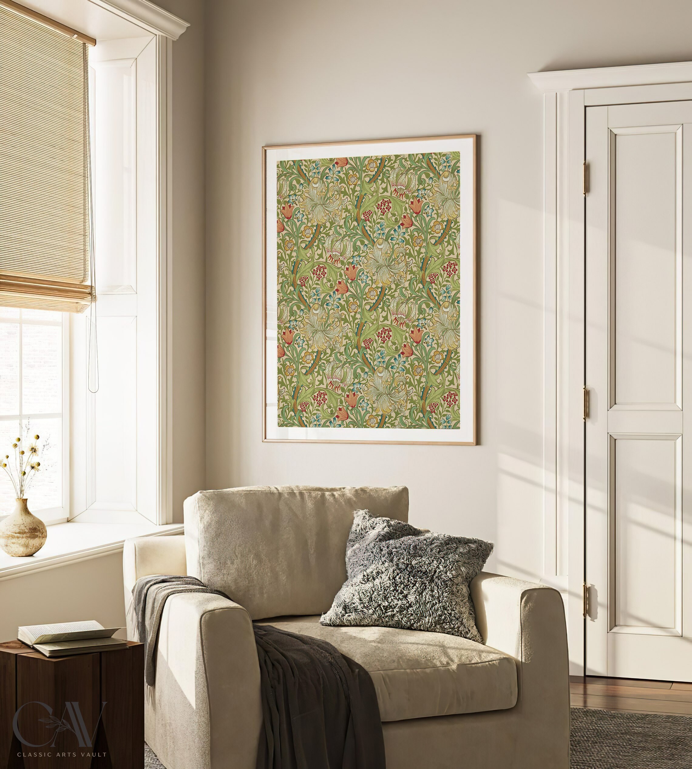 Golden Lily, William Morris Print, Exhibition Poster, Textile Wall Art ...